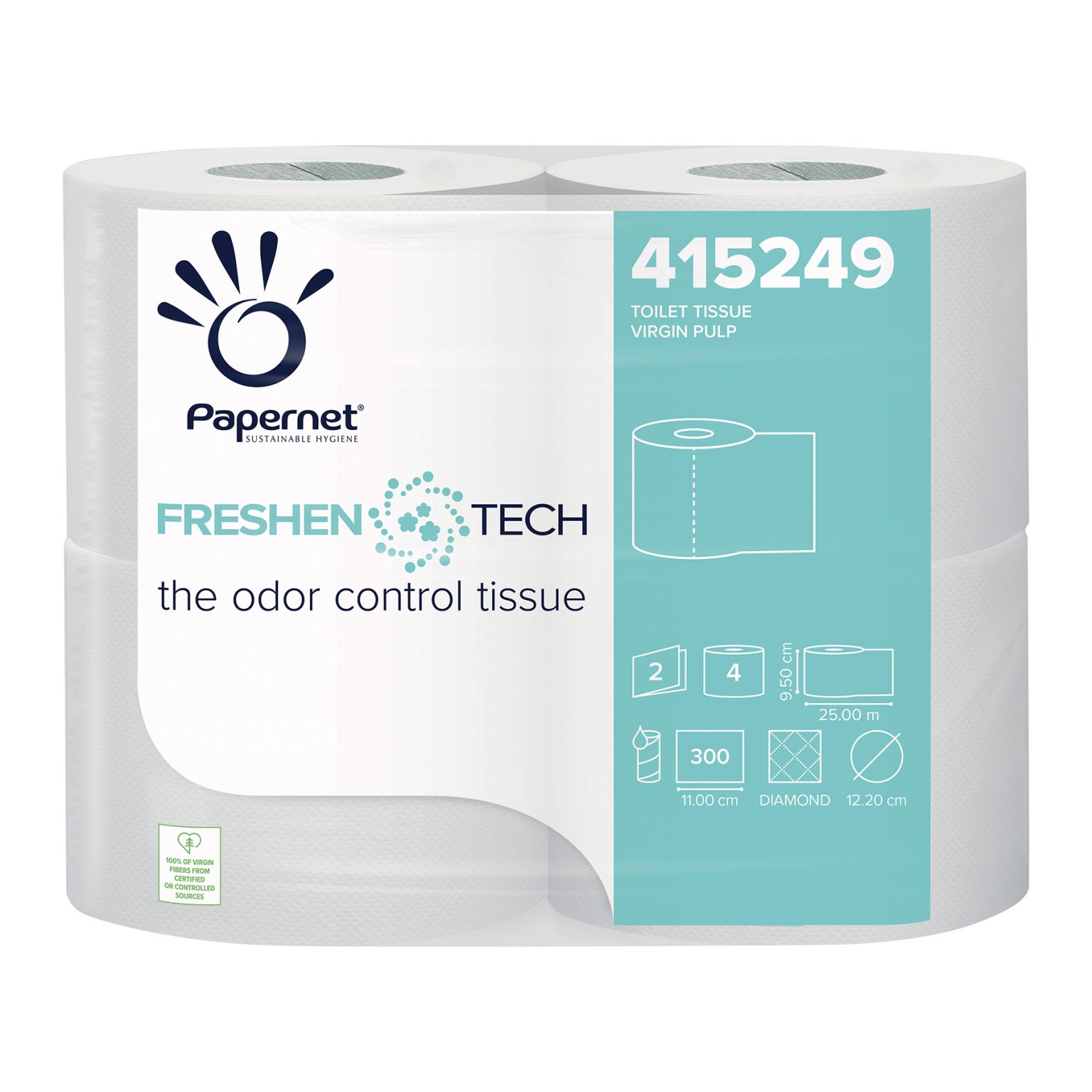 Toilet Paper with Freshen Tech technology, 2-ply, 300 sheets | Papernet