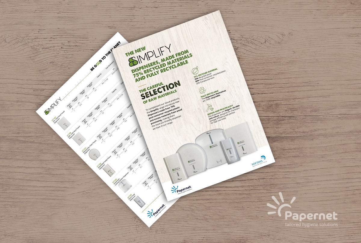 Simplify Dispenser Line Made with 75% Recycled Materials | Papernet