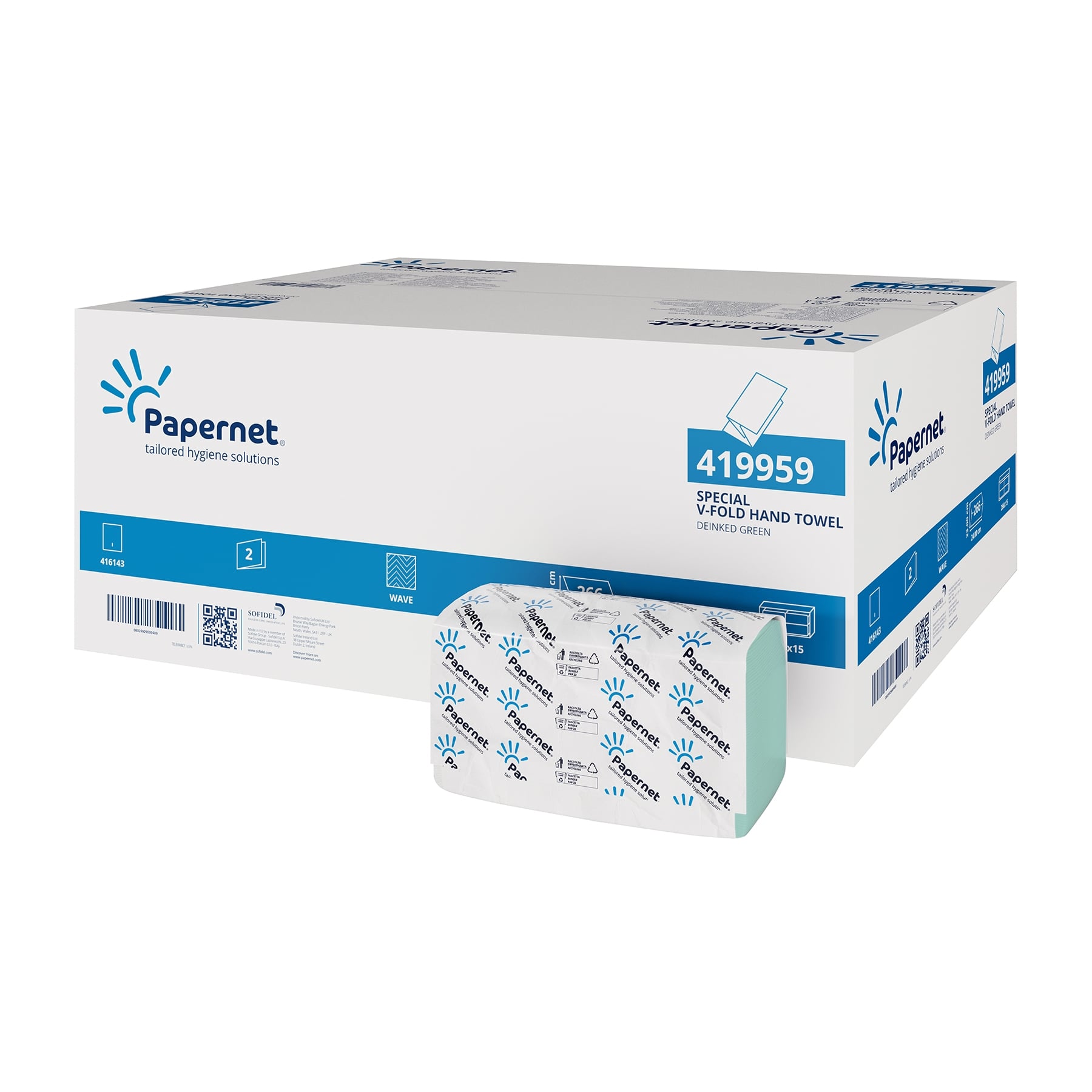 2-Ply Green Fold Hand Towel, 266 Sheets | Papernet